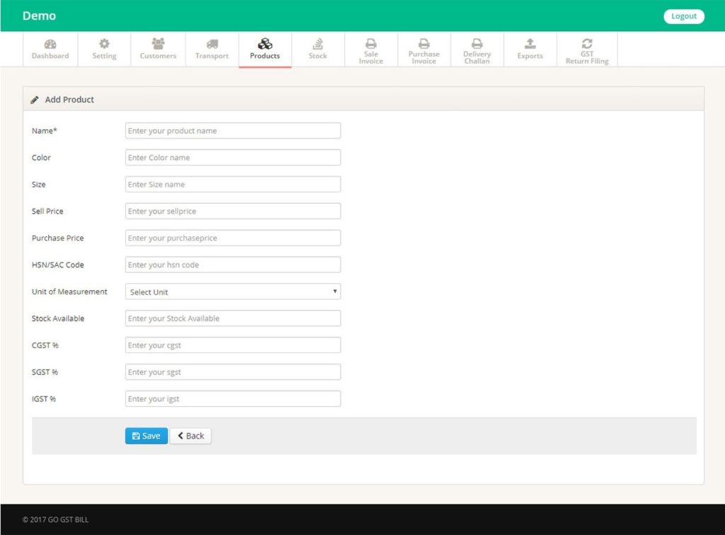 Software Screenshots - Go GST Bill - Free GST Software