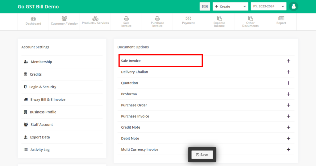 How to add prefix or postfix on invoice number - 100% Free GST Billing ...
