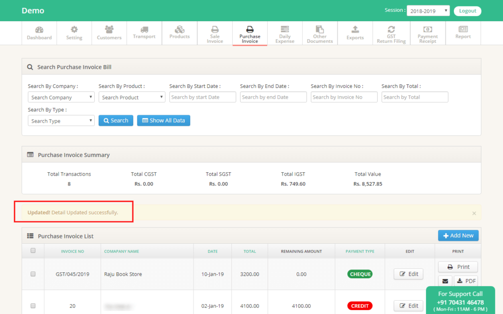 How to edit purchase invoice - 100% Free GST Billing Software For Every ...