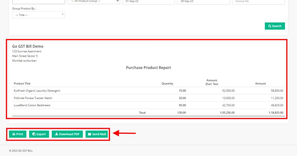 How to check purchase product report - 100% Free GST Billing Software ...
