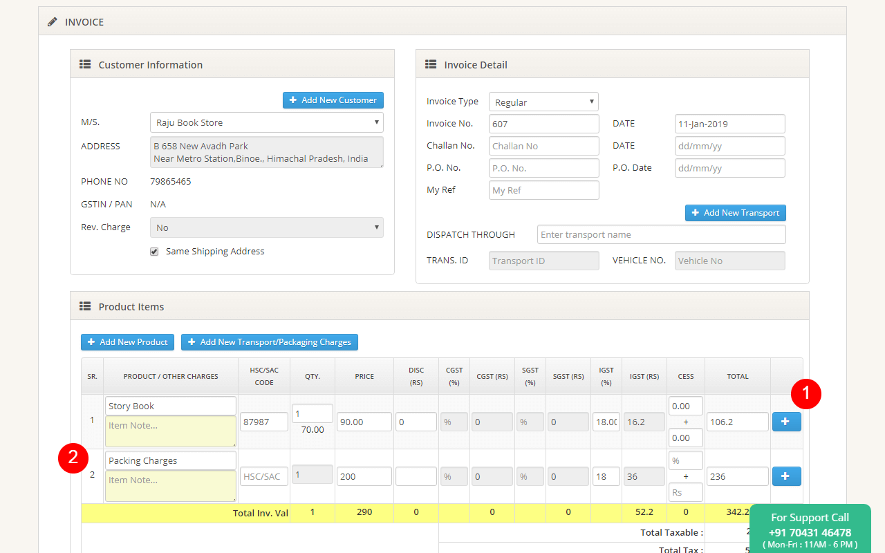 How To Add Transport packing Charges In Invoice Lifetime FREE GST