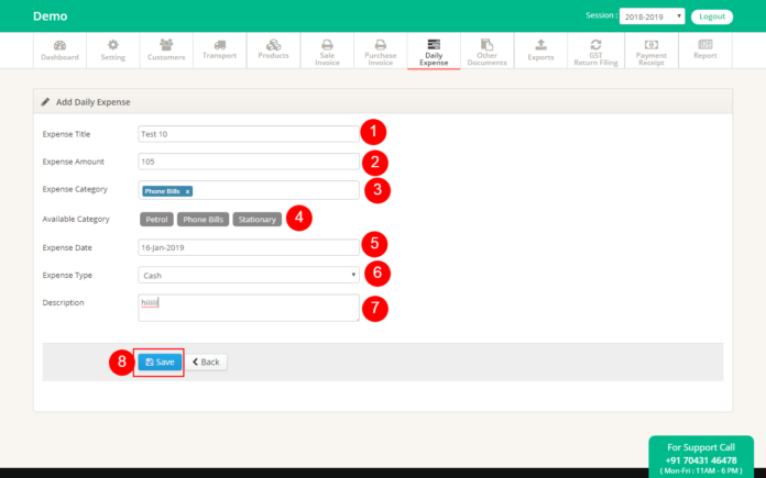 How to add daily expenses - 100% Free GST Billing Software For Every ...