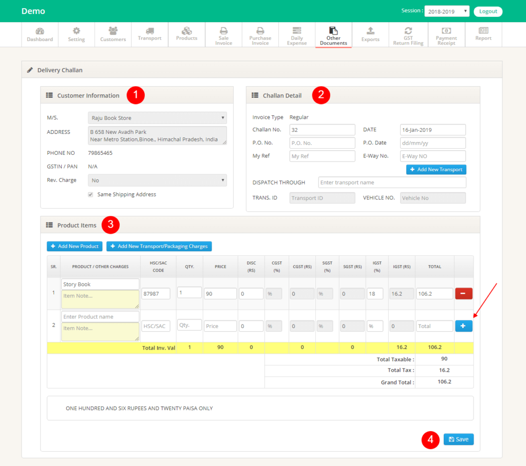 How to edit delivery challan - 100% Free GST Billing Software For Every ...