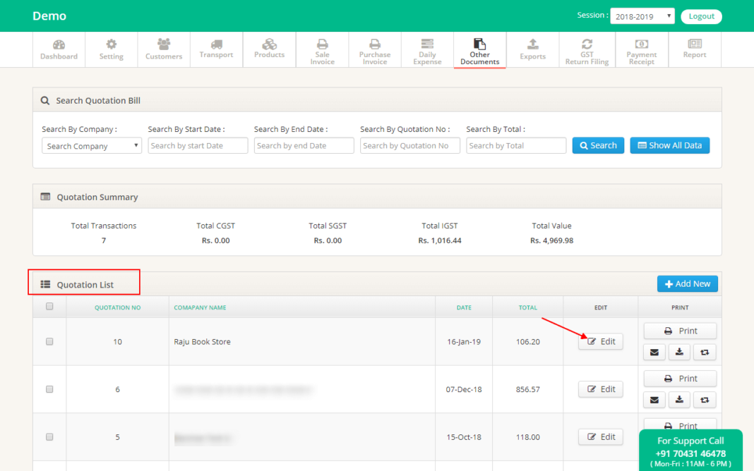 How to edit quotation - 100% Free GST Billing Software For Every Businesses