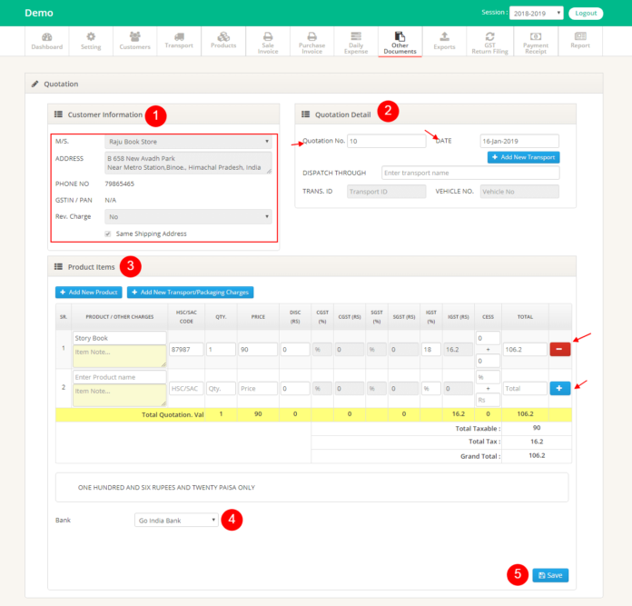 How to edit quotation - 100% Free GST Billing Software For Every Businesses