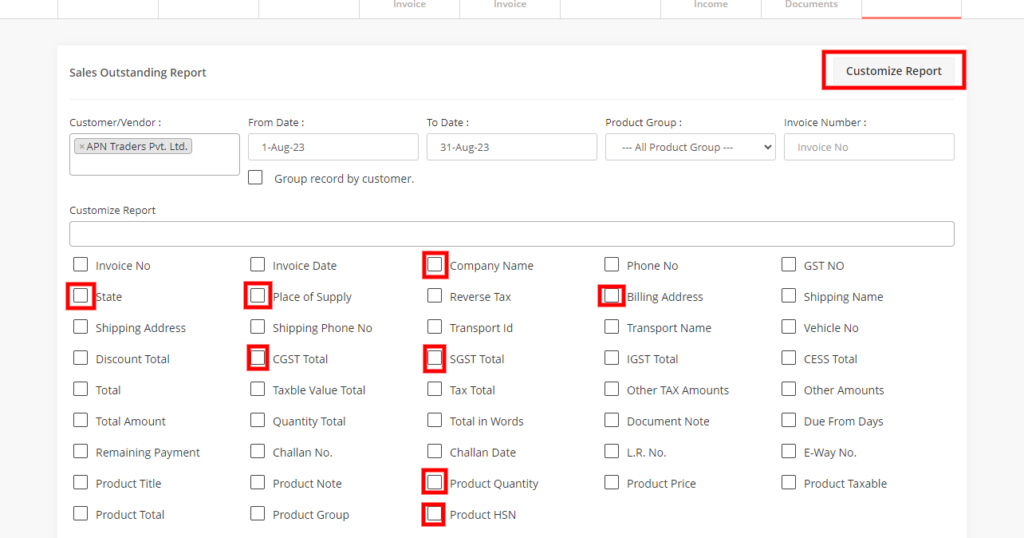 How to check sales outstanding report - 100% Free GST Billing Software ...