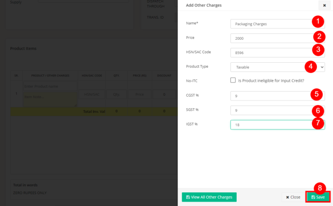 How to add transport/packing charges in invoice - 100% Free GST Billing ...