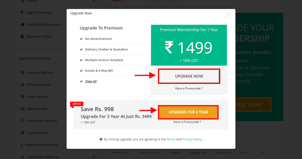How to upgrade membership - 100% Free GST Billing Software For Every ...