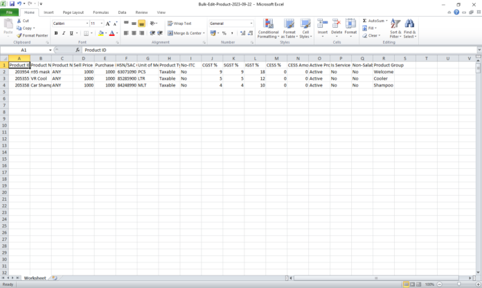 How to bulk edit product or service - 100% Free GST Billing Software ...