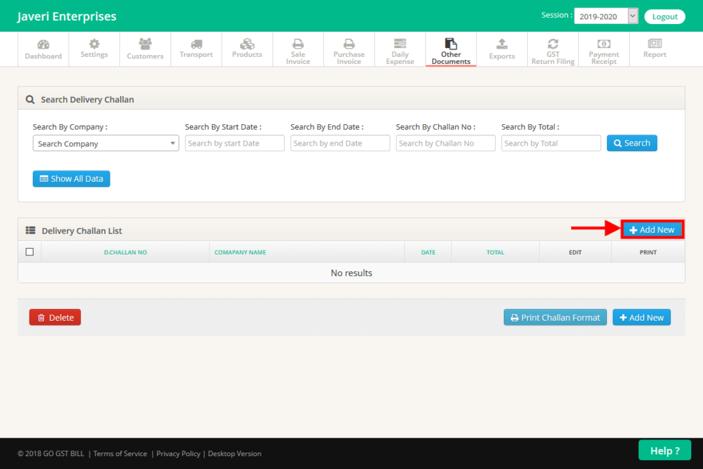How to create delivery challan - 100% Free GST Billing Software For ...