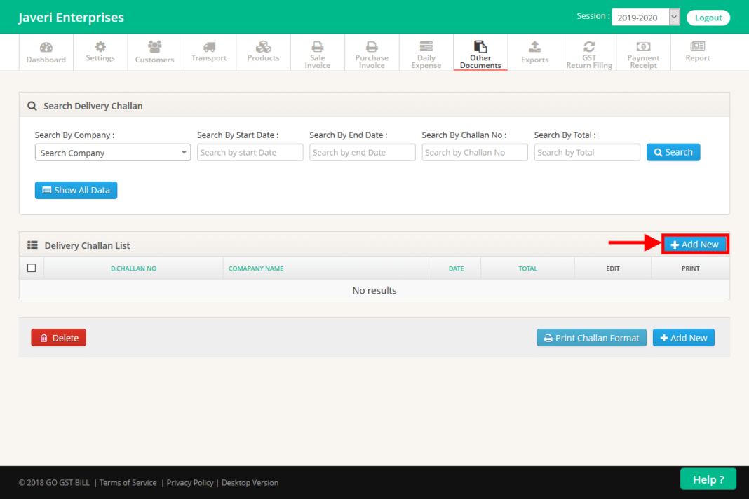 How to create delivery challan - 100% Free GST Billing Software For ...