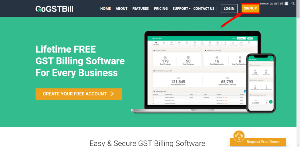 How to create account on gogstbill.Com - 100% Free GST Billing Software ...