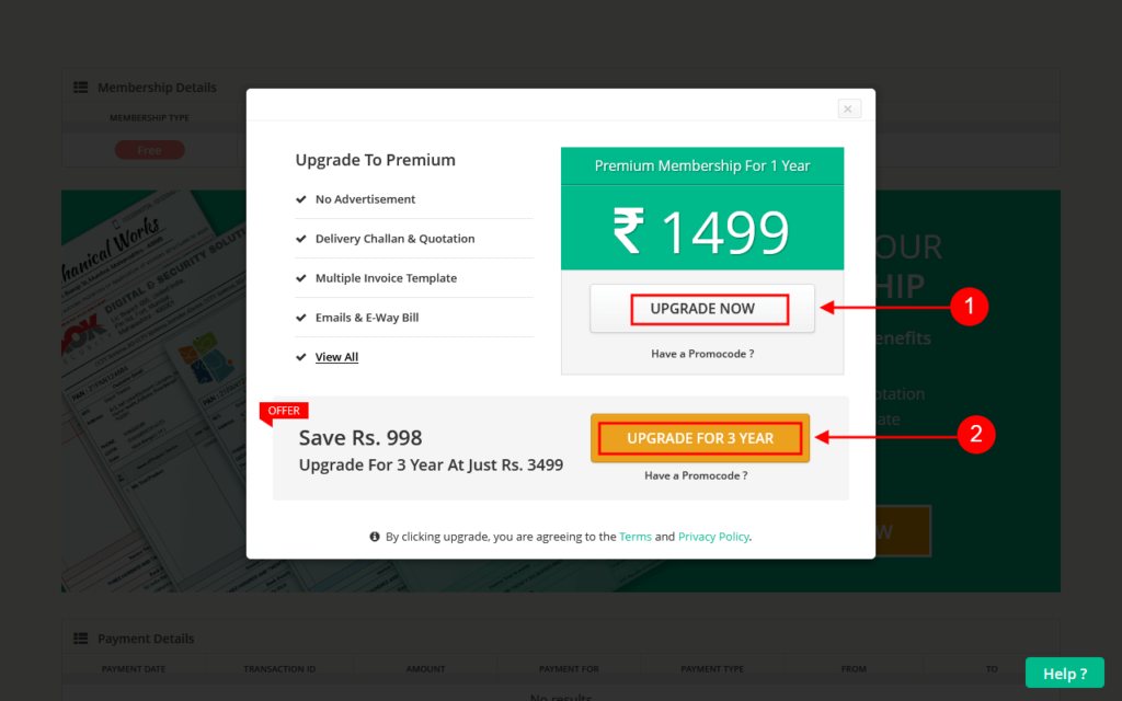 How to upgrade membership - 100% Free GST Billing Software For Every ...