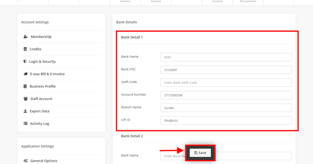 How to add bank Details - 100% Free GST Billing Software For Every ...