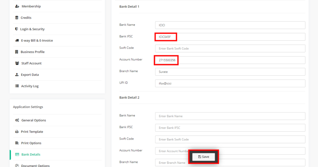 How to Edit bank details - 100% Free GST Billing Software For Every ...