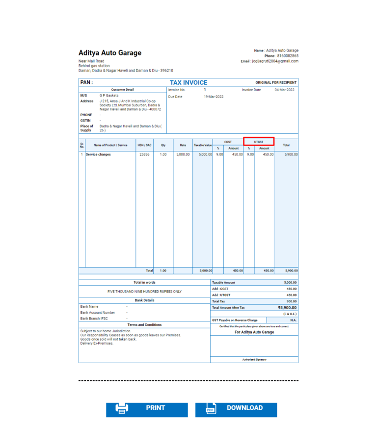 How to create UTGST invoices - 100% Free GST Billing Software For Every ...