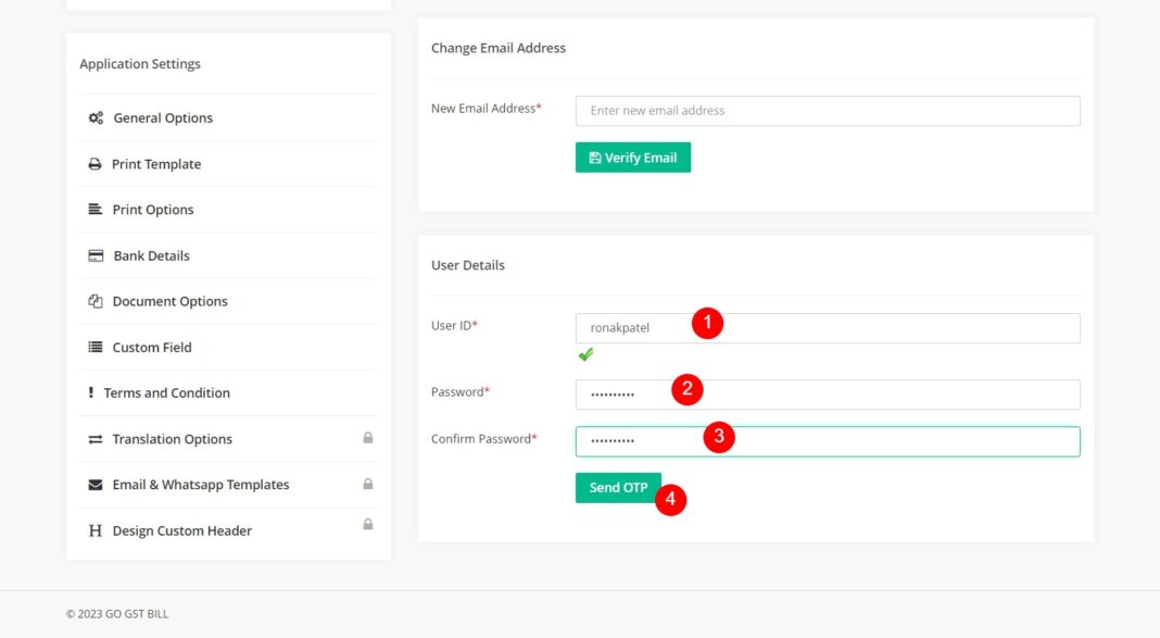How to create my user id and password - 100% Free GST Billing Software ...