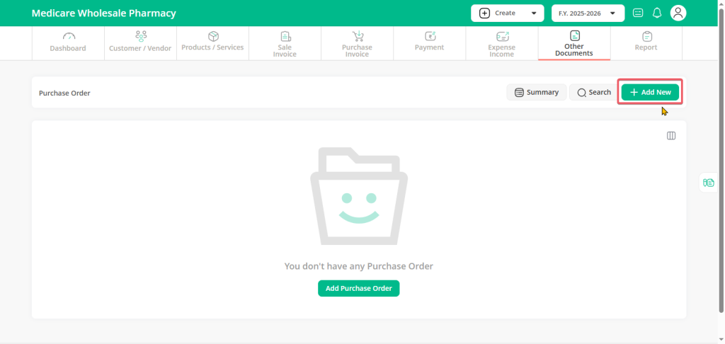 How to create purchase order - 100% Free GST Billing Software For Every ...