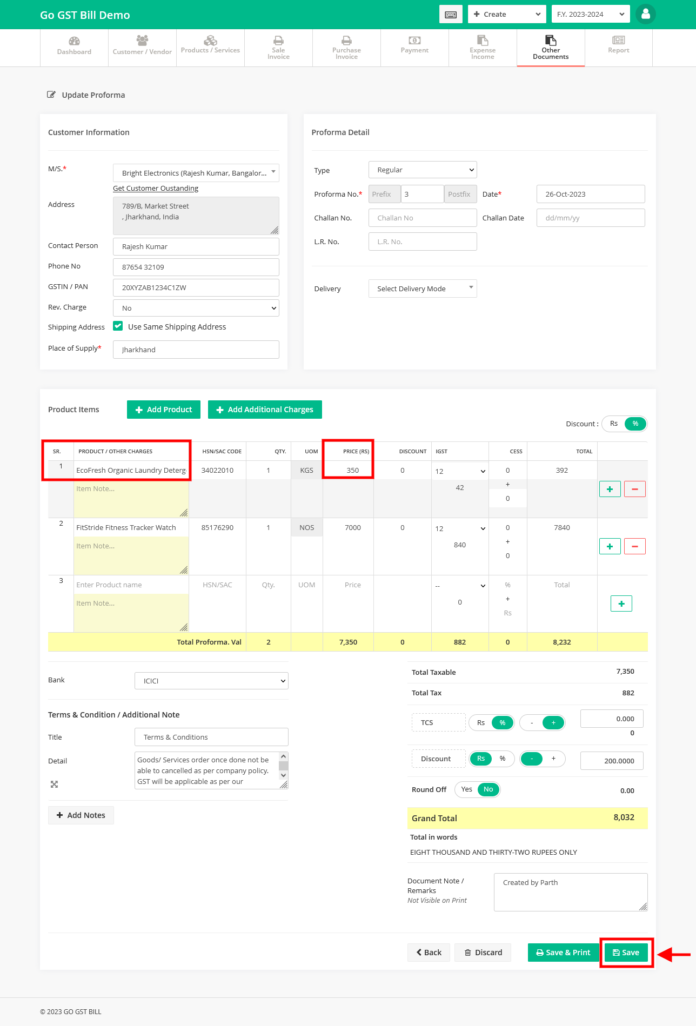 How to edit proforma invoice - 100% Free GST Billing Software For Every ...