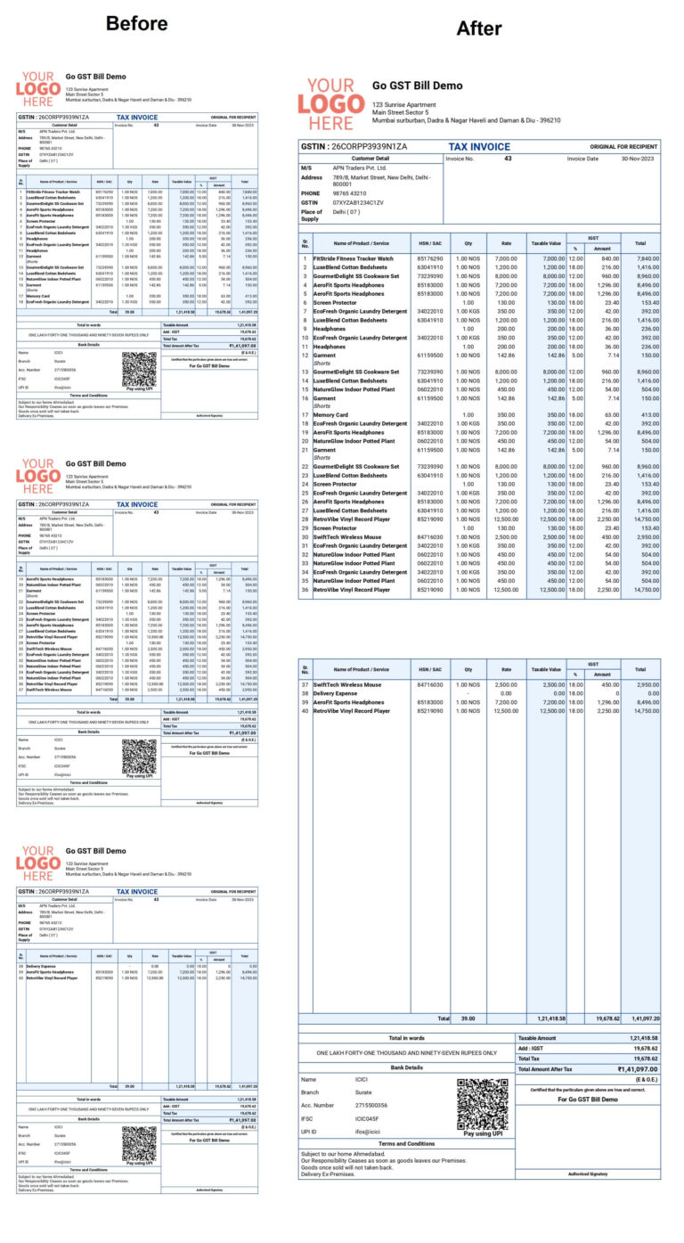 Show invoice total summary on last page for multi-page invoice - 100% ...