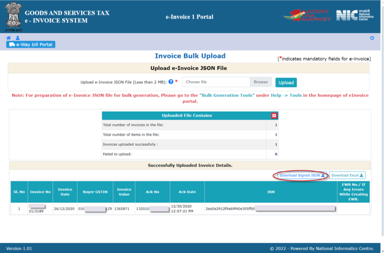 How to generate E-Invoice using JSON file (Free) - 100% Free GST ...
