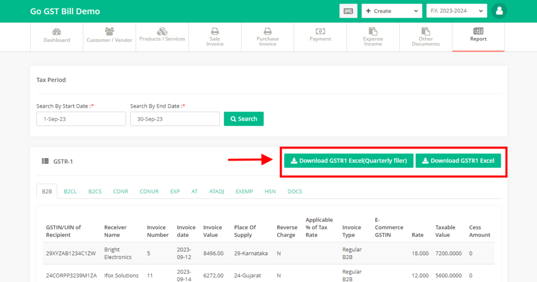 How to convert GSTR1 Excel sheet into JSON file - 100% Free GST Billing Software For Every ...