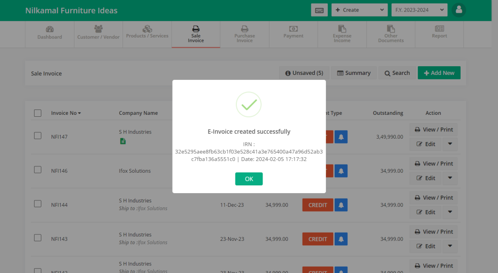 How to generate E-Invoice in 1 Click (Paid) - 100% Free GST Billing ...