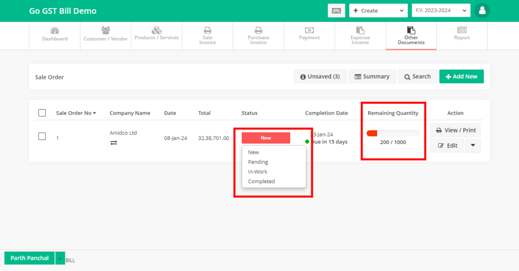 How to create Sales Order - 100% Free GST Billing Software For Every ...