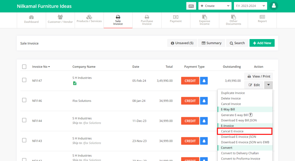 How to cancel E-Invoice - 100% Free GST Billing Software For Every ...