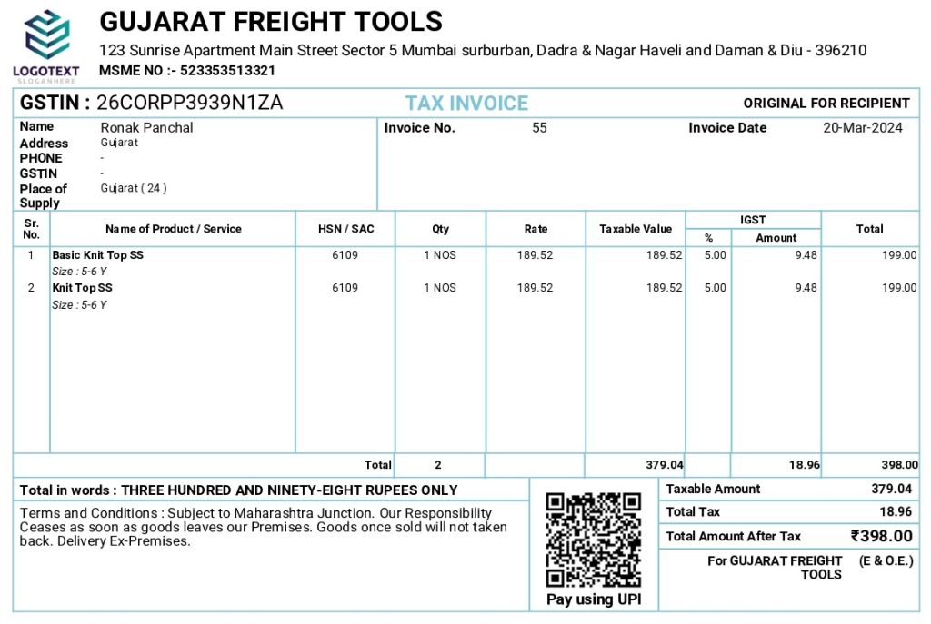 GST Invoice | GST Invoice Format | GST Bill Format