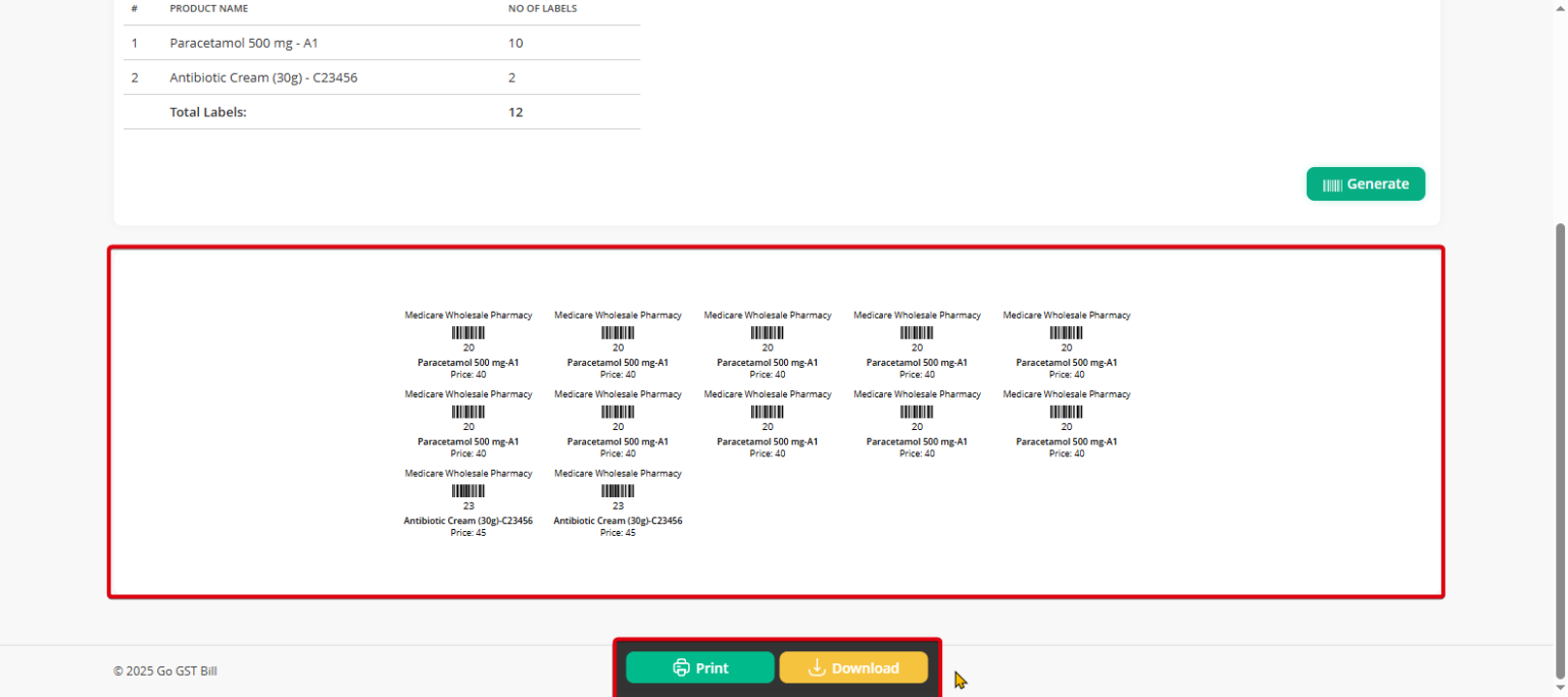 How to generate barcode - 100% Free GST Billing Software For Every ...