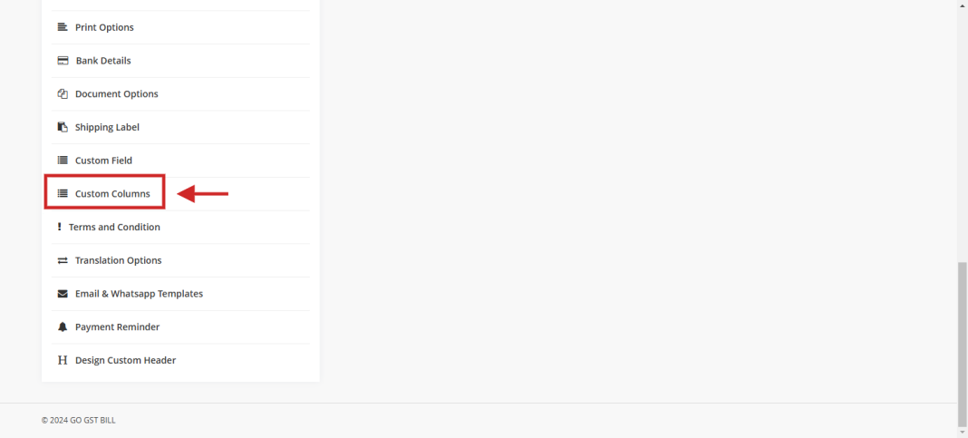 What is a Custom Column - 100% Free GST Billing Software For Every ...