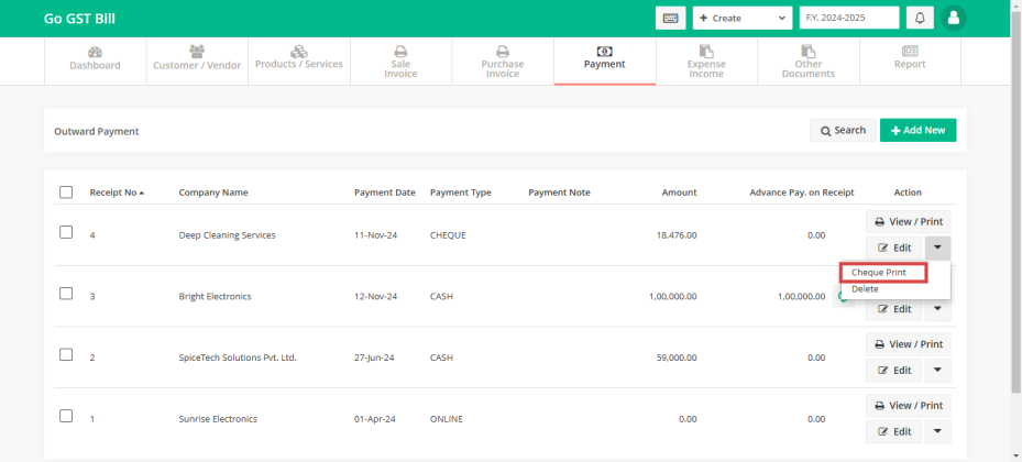 How to Print Cheque - 100% Free GST Billing Software For Every Businesses