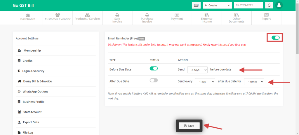 How to send auto payment reminder (Email) - 100% Free GST Billing ...