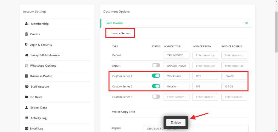 How to Use Different Invoice Series in Go GST Bill - 100% Free GST ...