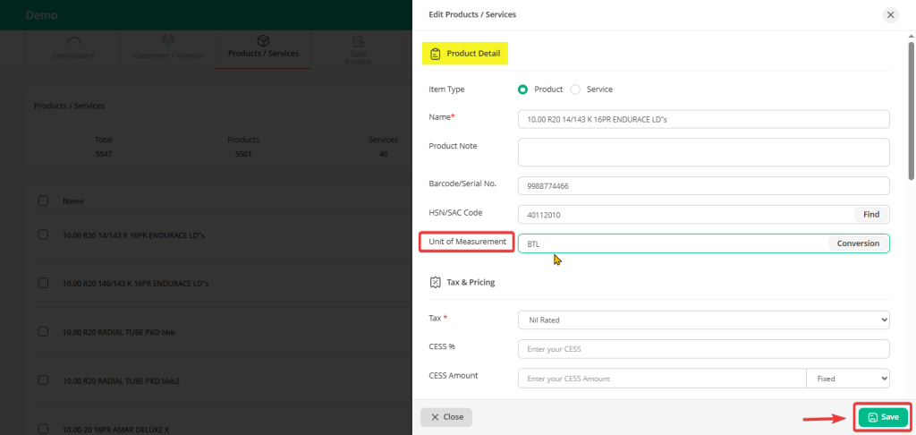 How to change the unit of Measurement on an Invoice - 100% Free GST ...