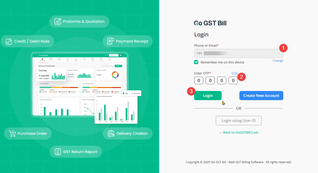 3 Ways to Login to Go GST Bill - 100% Free GST Billing Software For ...